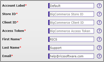 BigCommerce Setup – Help Center | RICS Software