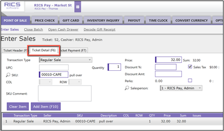 RICS>PAY: Processing A Payment Using Virtual Terminal – Help Center | RICS Software